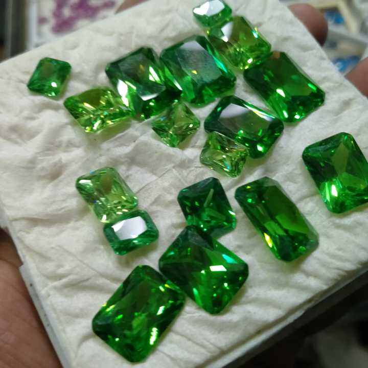 Batu Cincin Akik Mulia Permata Green Tektite Hijau Cutting Kotak ...