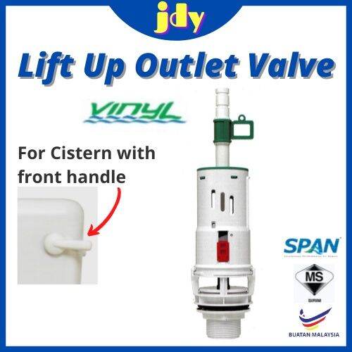 Vinyl Lift Up Valve For Toilet Cistern Front Lever Handle Type Low ...