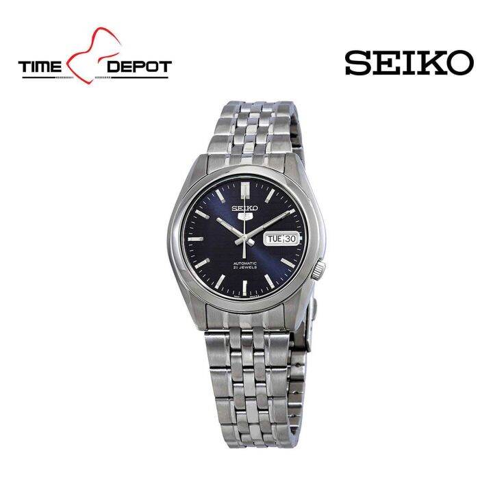 Seiko 5 SNK357K1 Silver Automatic Stainless Steel Strap Watch For Men ...