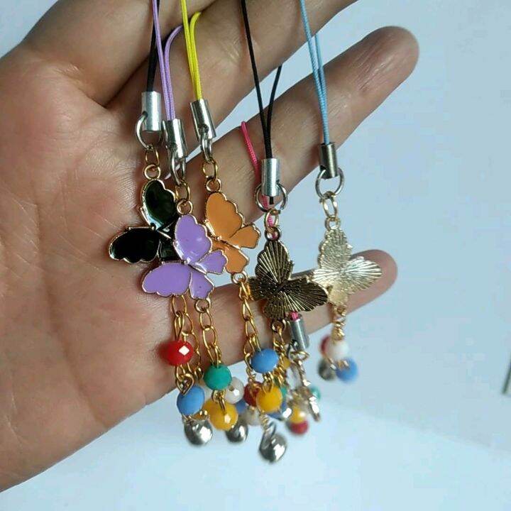 Strap Hp Kupu-kupu Ceko Kristal Aksesoris Gantungan Hp Mini Lonceng ...