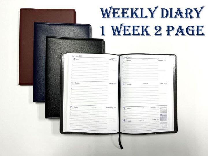 Weekly Diary 2024. 1 Week 2 page Diary 2024 | Lazada