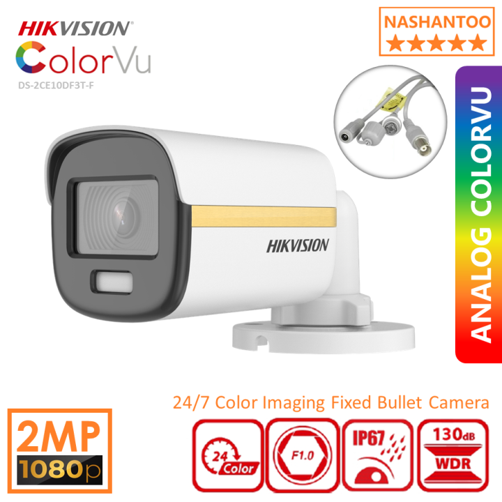 HIKVISION CCTV Bullet Analog Camera DS-2CE10DF3T-F ColorVu 4in1 2MP ...