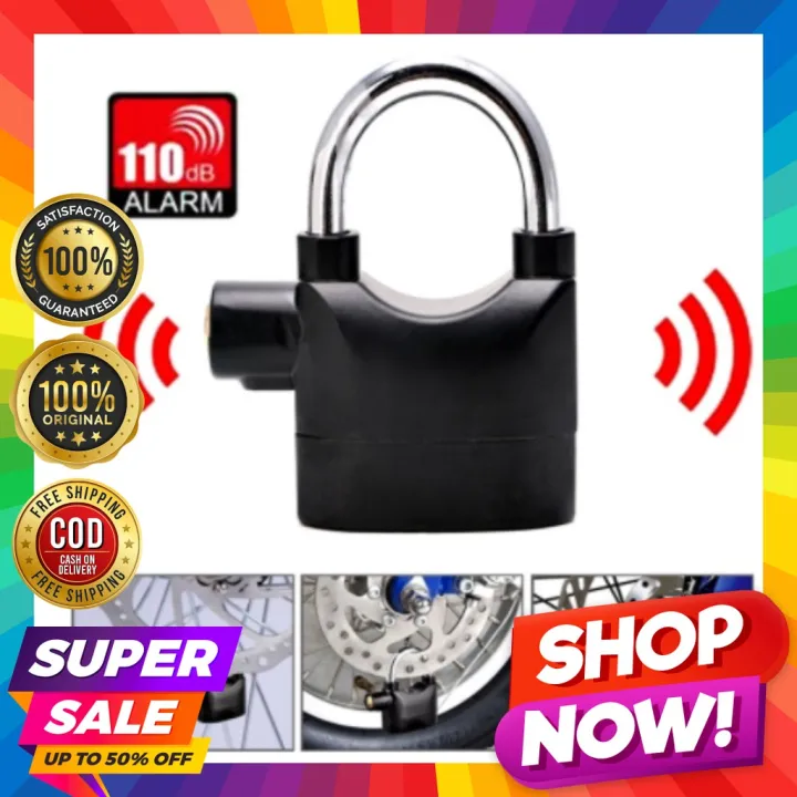 Original Alarm Lock Anti Theft Security System Padlock Black Waterproof Siren Alarm Padlock ...