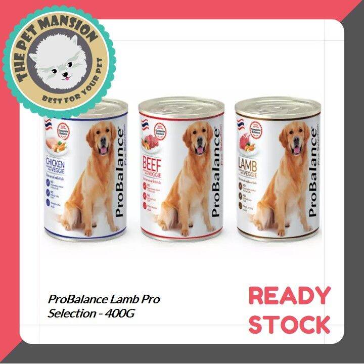 ProBalance 400G Chicken Pro Selection Adult Wet Dog Food Lamb Chicken Beef (400g x 1) | Lazada