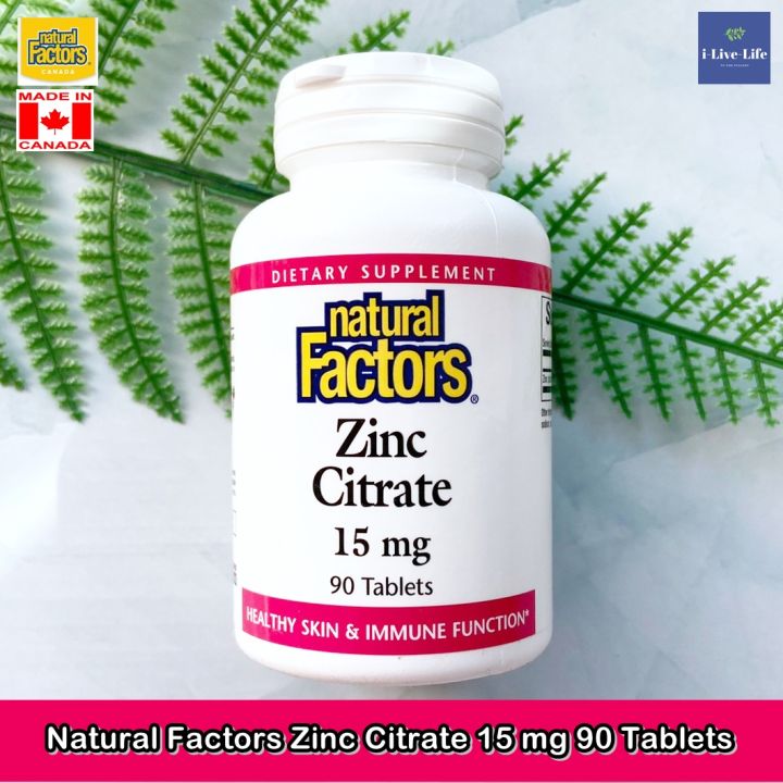 ซิงค์ ซิเตรต Zinc Citrate 15 mg 90 Tablets - Natural Factors | Lazada.co.th