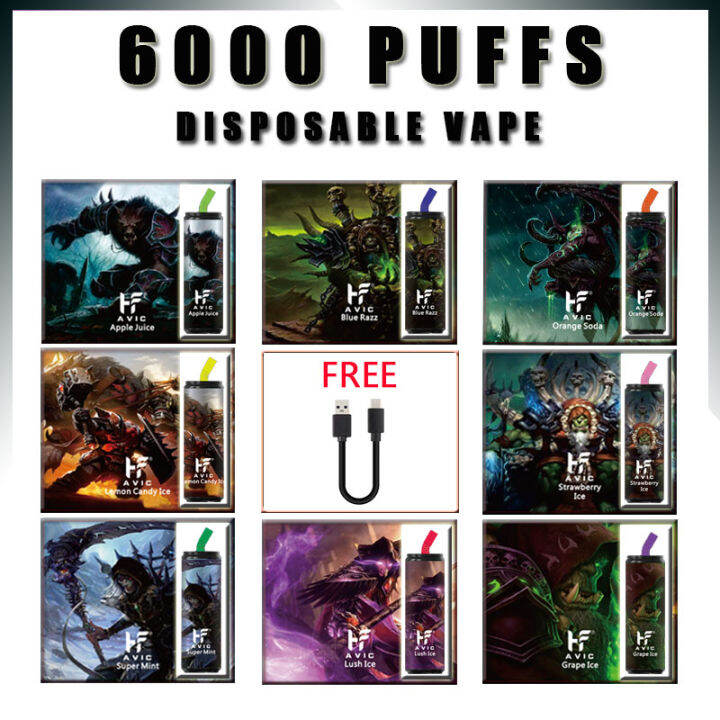 Vaping Smoke Full Set Vape 6000 Puffs Disposable Pod 2% NIC 650 mAh ...