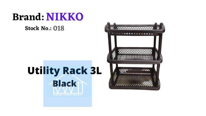 NIKKO Multi Purpose Rack Black 3 Layers #018 | Lazada PH