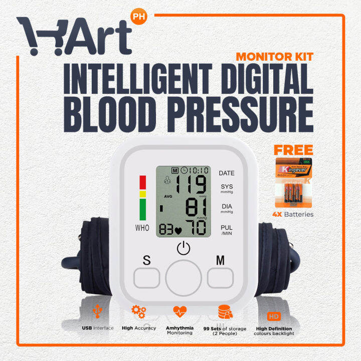 [Kart PH] Automatic Digital Blood Pressure Monitor Set Intelligent Lcd ...