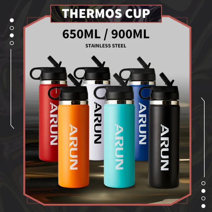 Water Bottle with Straw Hot and Cold Water Bottle Double Stainless ...