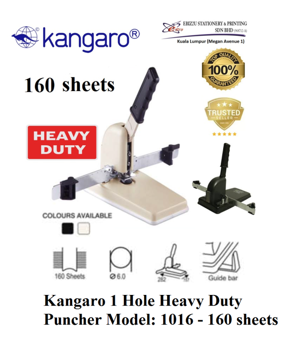 Kangaro 1 Hole Heavy Duty Puncher Model: 1016 - 160 sheets (1016 ...