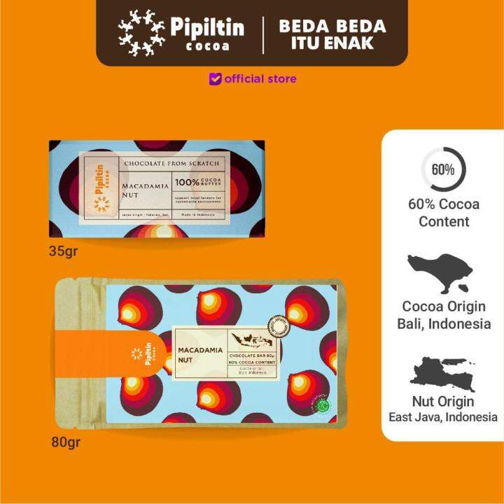 Chocolate Bar Pipiltin Cocoa Macadamia Nut 35gr | Lazada Indonesia