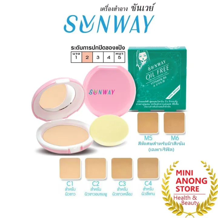 แป้ง ซันเวย์ ออยล์ฟรี ทูเวย์ เพาเดอร์ เค้ก Sunway Oil Free Two Way ...