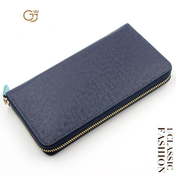 Bogesi กระเป๋าสตางค์หนังแท้ใบยาวซิปรอบ มีช่องใส่ธนบัตร4 ใส่บัตร 8 มีซิป ...