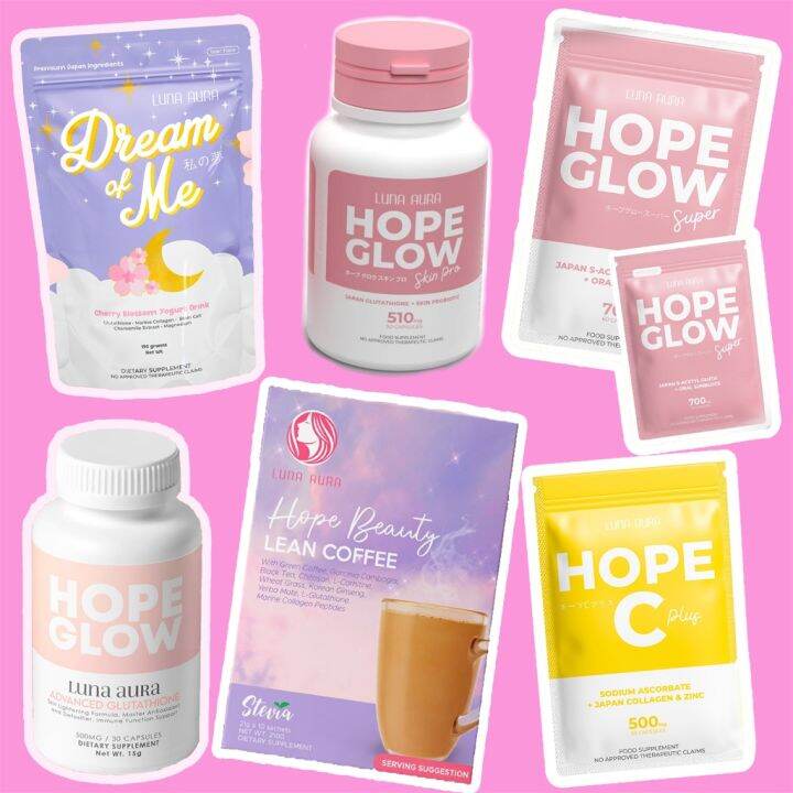 Luna Aura Hope Beauty Lean Coffee and Hope Glow Advanced Glutathione ...