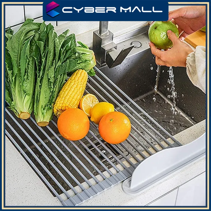 Roll-up Sink Drain Rack Roll-up Drying Rack Over the Sink Dish Drain ...