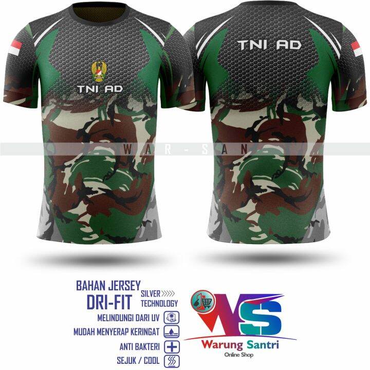 JERSEY TNI AD SUBLIME ANTI SINAR UV / KAOS TNI AD FULPRINT / KAOS TENTARA NASIONAL INDONESIA ...