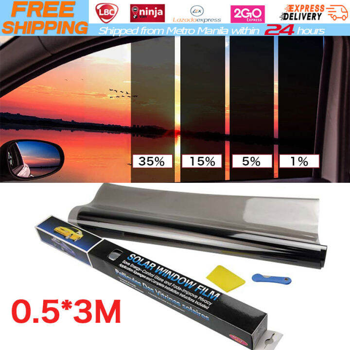 【Local Warehouse】300X50cm Black Car Window Tint Film Glass 1%-35% Roll ...