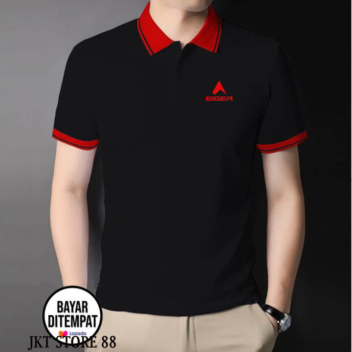 Kaos Polo Shirt Kerah Kombinasi | Kaos Kerah Pria | Kaos Seragam Lengan ...