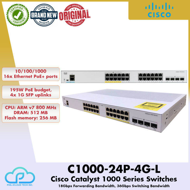 C1000-24P-4G-L | Cisco Catalyst 1000 Series Switches | 24x 10/100/1000 ...