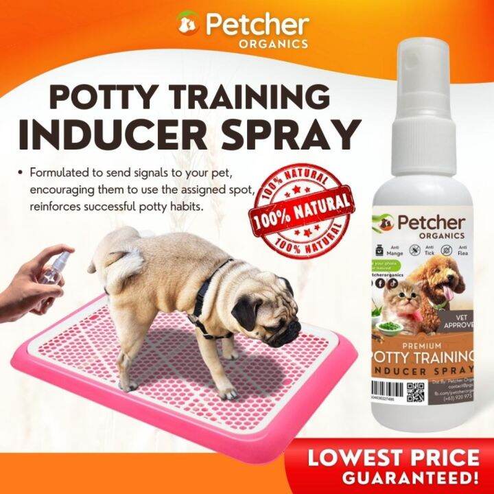 Petcher Pet Inducer 50mL Potty Training Pee Prevention Spray Formulated ...