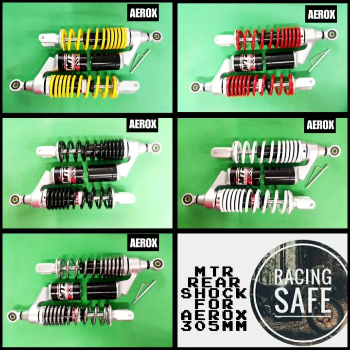 [racingsafe] MTR REAR DUO SHOCK ABSORBER 305MM MODEL: AEROX | Lazada PH