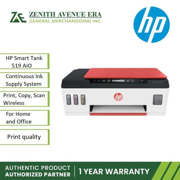 HP Smart Tank 519 AiO Continuous Ink Supply System (CISS) Printer ...