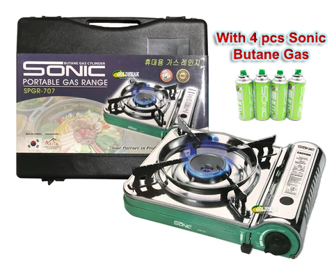 Sonic SPGR-707 Portable Stainless Gas Range With Carrying Case (Butane ...