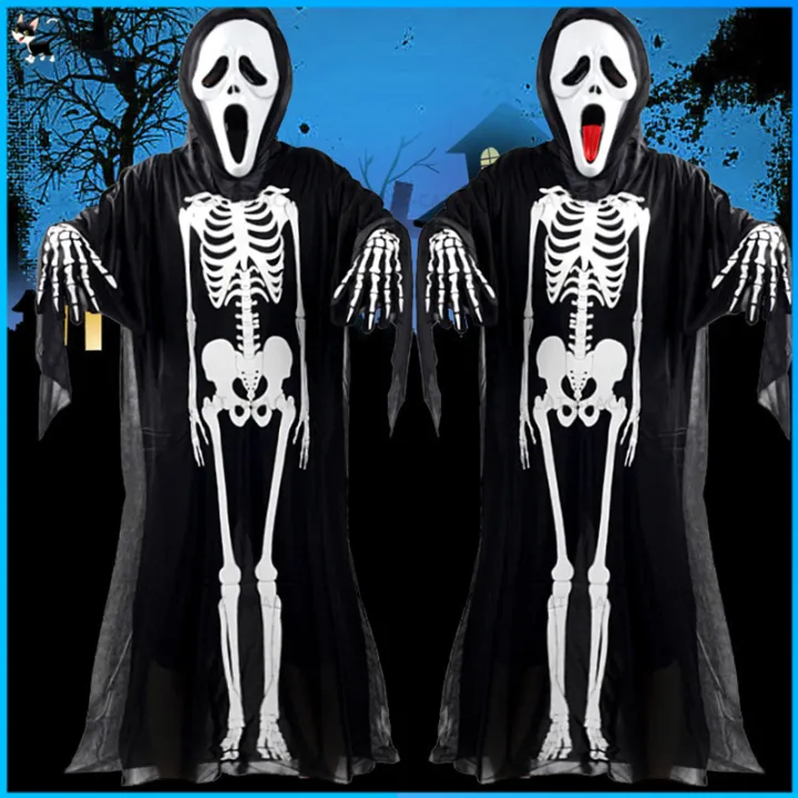 Carnival Masquerade Dress Robes Masquerade Costumes Skull Skeleton ...