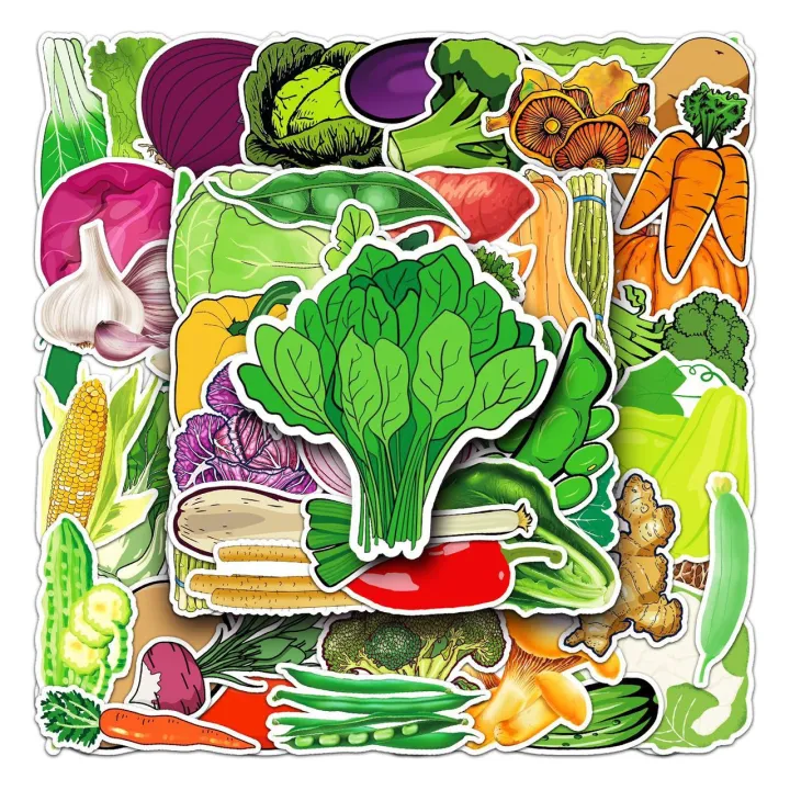 xs594-50pcs vegetable graffiti waterproof sticker | Lazada PH