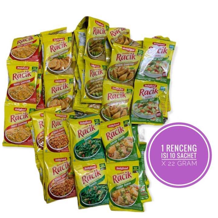 Indofood Bumbu Racik Sayur Asam Lodeh Nasi Goreng 33G 1 Renceng Isi 10 ...