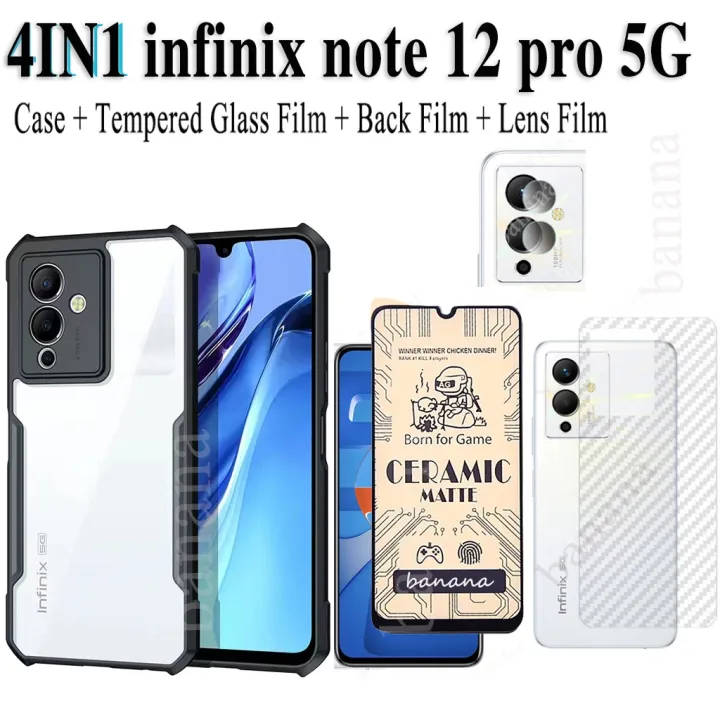 (4in1)infinix note 12 pro 5G note 12 G96 G88 Four-corner anti-drop gradient mobile phone case ...