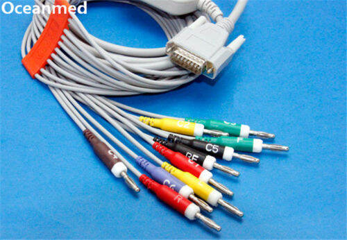 Compatible Electrocardiogram ECG EKG Cable 10 Leads Banana IEC for Edan ...