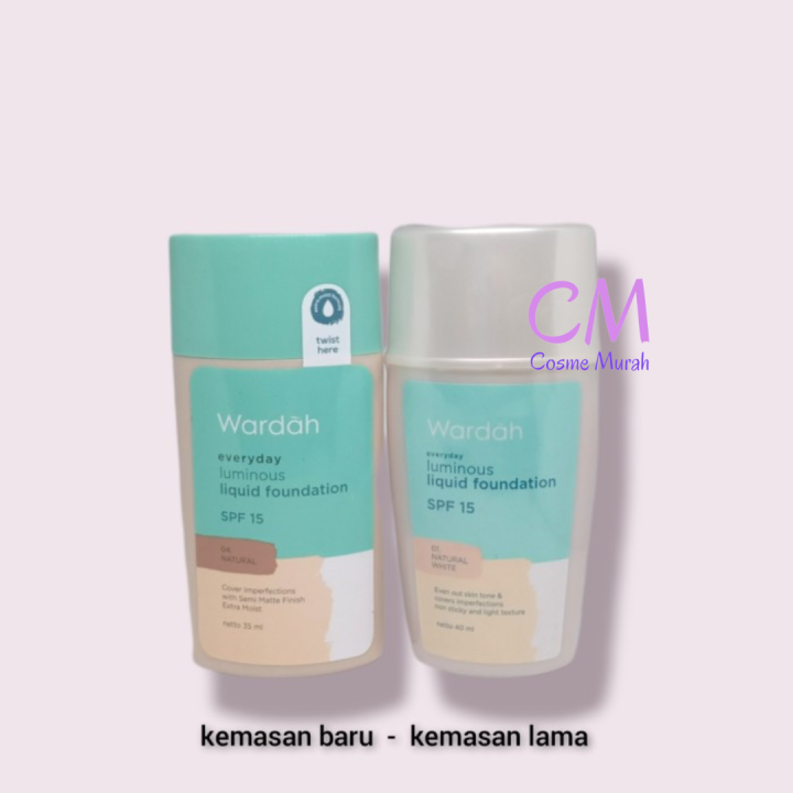 WARDAH EVERYDAY LUMINOUS LIQUID FOUNDATION SPF 15 - 35ML | Lazada Indonesia