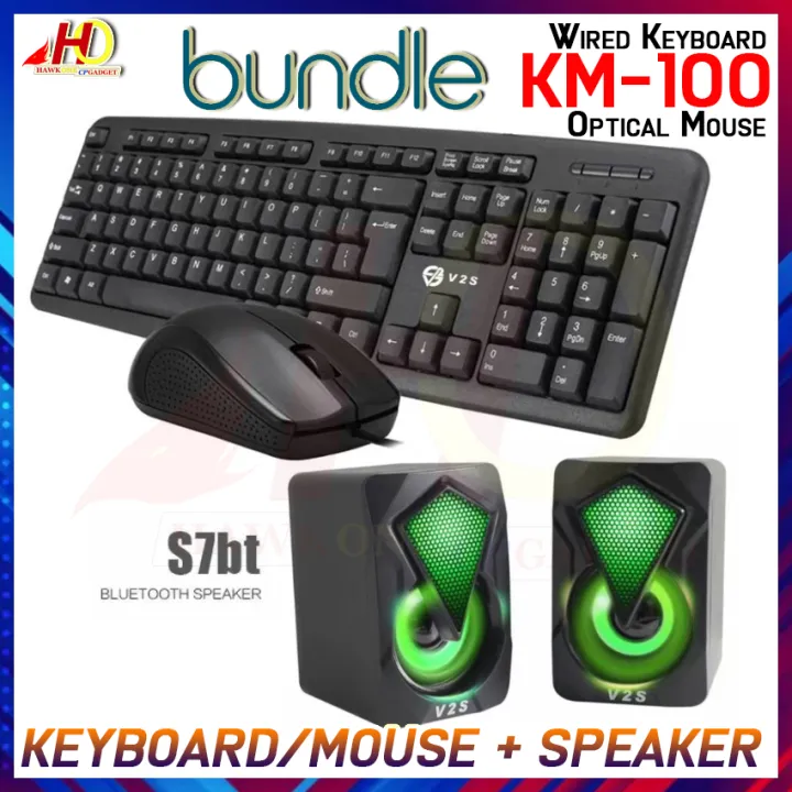 (BUNDLE) V2S KM-100 Wired USB Keyboard Mouse Combo + V2S S7bt Bluetooth ...