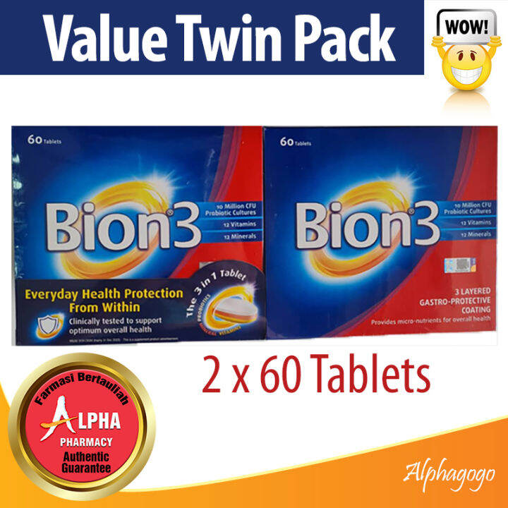 Bion 3 (3 Layered Gastro - Probiotic Coating) Multivitamins Minerals ...