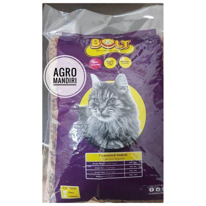 Bolt Cat Food Pakan Makanan Kucing 1 Kilogram Kemasan Pabrik | Lazada ...