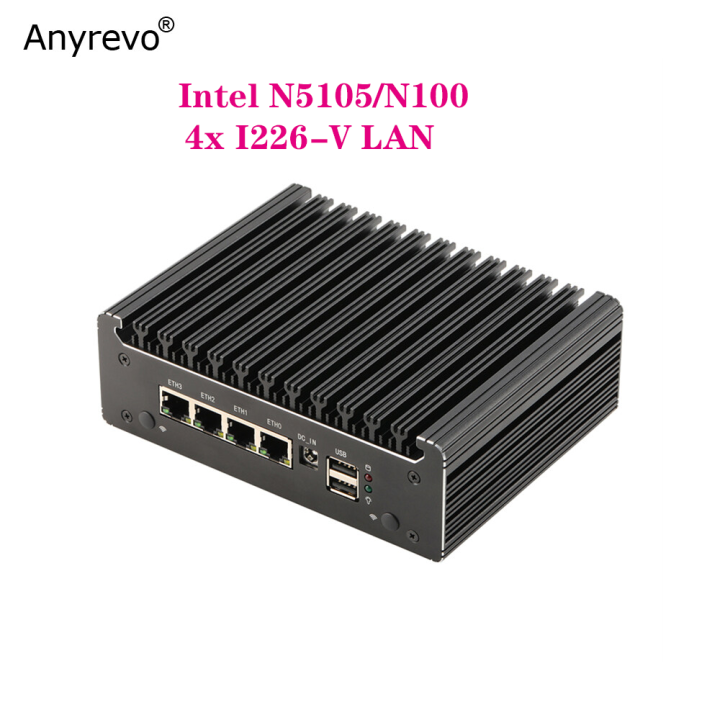 Fanless Mini PC Firewall Router 12th Gen Intel Soft Router N100 N5105 ...