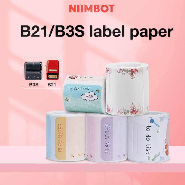 Color Thermal Label Paper For NIIMBOT B21/B1/B3S Label Printer Waterproof Oil-Proof Food Label ...