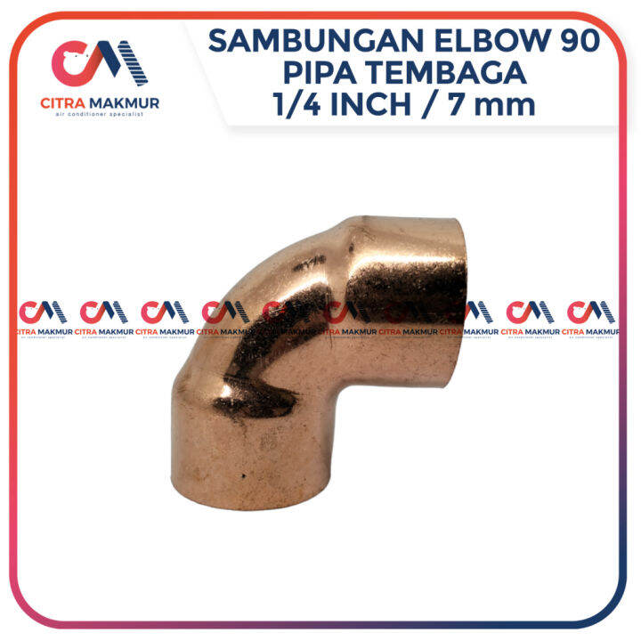 Elbow Coupling Shock 1/4 Inch Pipa Tembaga Sok Sambungan Las Fitting Penyambung AC Inci Inchi L ...