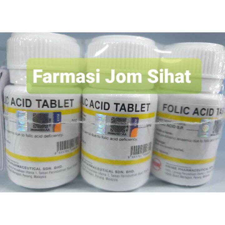 Prime Folic Acid 5mg / ASIK FOLIK Tablet 100 biji/btl (persediaan ...
