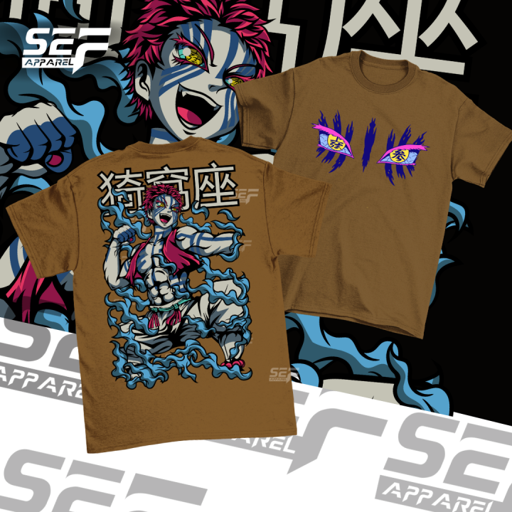 SEF Apparel Anime Akaza upper rank 3 Demon Slayer T-shirt | Lazada PH