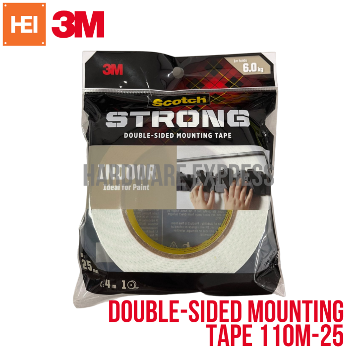3M Scotch 110-M25 Strong Double-sided Mounting Tape L 4 meters W 25mm | Lazada PH