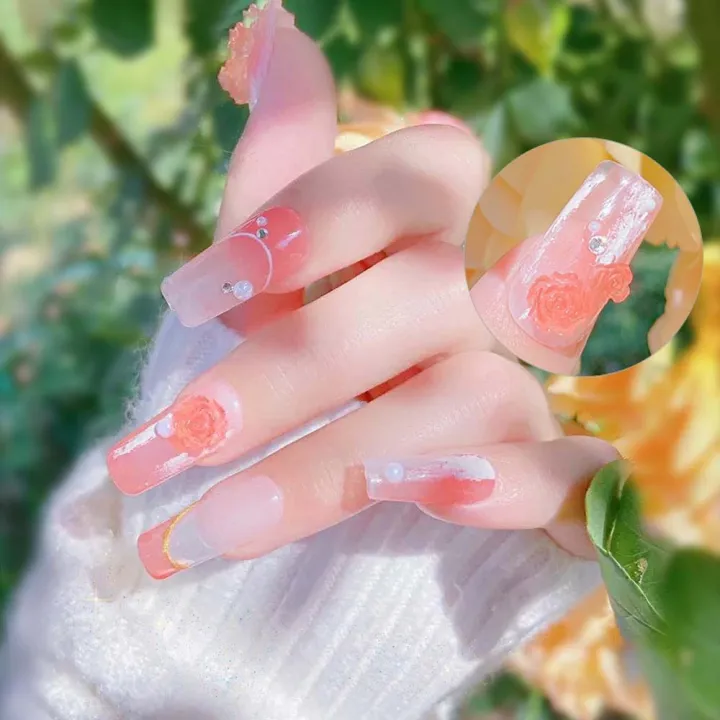 Y2K2 6กริด/ กล่องมุกเรซิ่นดอกไม้อุปกรณ์แต่งเล็บ DIY ผีเสื้อโบว์ริบบิ้นเล็บโบว์เล็บ R Hinestones ...