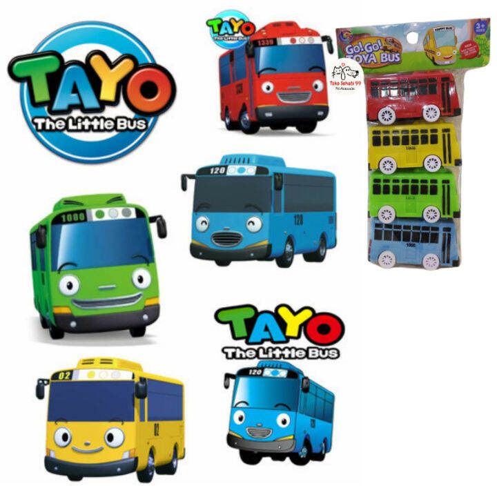 Mainan Anak Mobil Mini Tayo Toya Bus Isi 4 pcs Go Go Toya Bus | Lazada ...