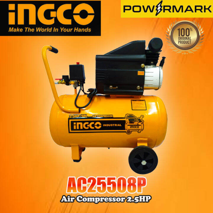 INGCO AC25508P Air Compressor 2.5HP [POWERMARK | IAC] | Lazada PH