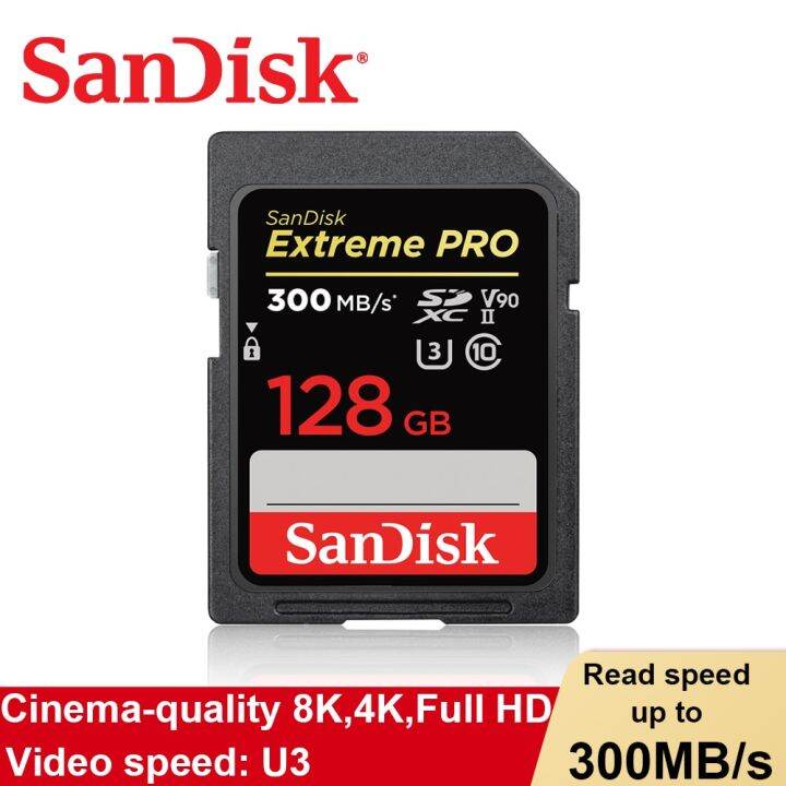 Sandisk Memory Card Extreme PRO SDHC SDXC UHS-II Cards 300MB/S 128GB 64GB 32G U3 4K Full HD ...