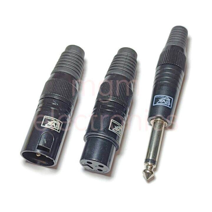 XLR LIVE MALE/FEMALE AND PL55 6.35 LIVE CANON PLUG BLACK METAL | Lazada PH