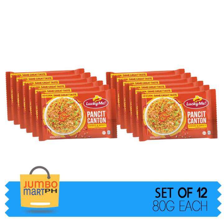 LUCKY ME INSTANT PANCIT CANTON SWEET & SPICY 80G / SET OF 12 | Lazada PH