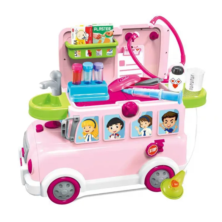 ของเล่นเด็ก รถปฐมพยาบาล 3in1 Go Go Funny Bus รถของเล่นเคลื่อนที่ พกพาสะดวก [W068] | Lazada.co.th