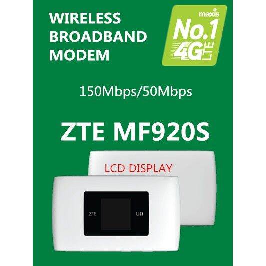 ORIGINAL ZTE MF920VS MAXIS (Unlock) Modem Mifi Wifi 4G LTE Stable MODEM ...